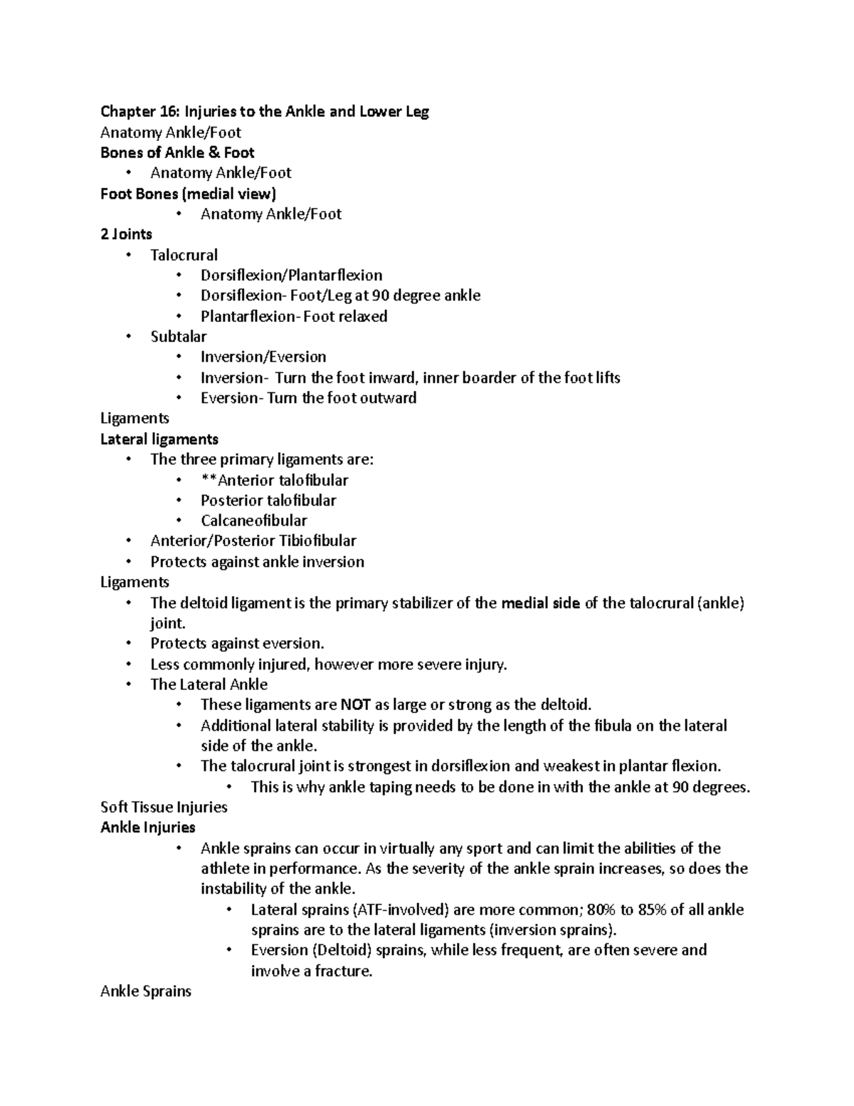 Ch 16 - injuries to the ankle and lower leg - Chapter 16: Injuries to ...