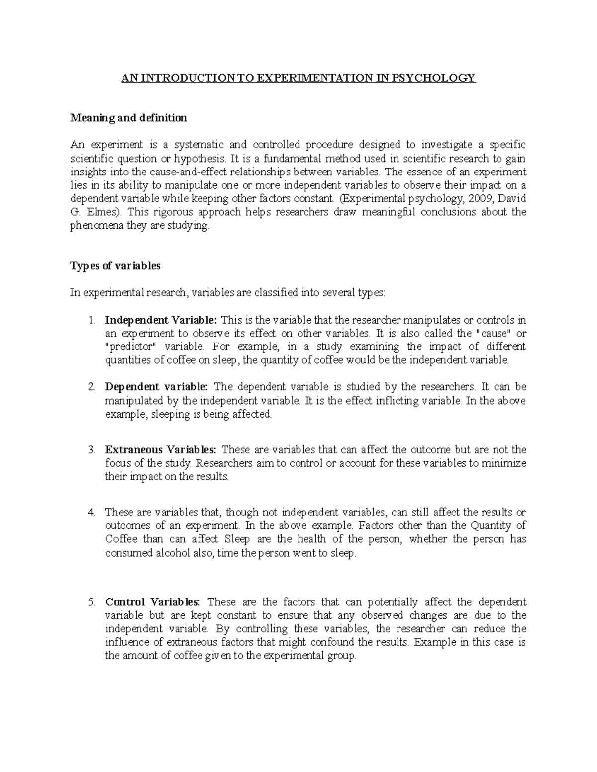 AN Introduction TO Experimentation - AN INTRODUCTION TO EXPERIMENTATION ...