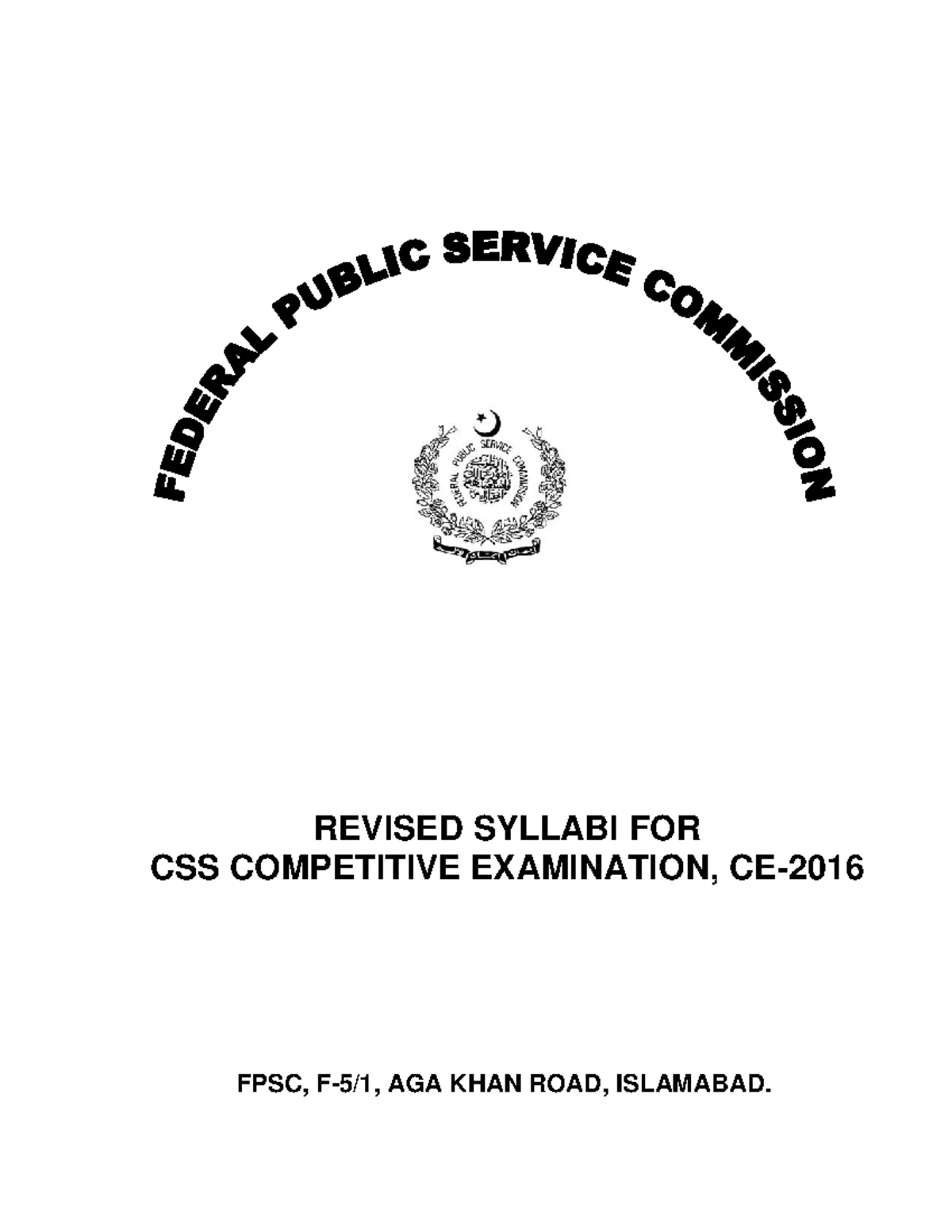 CSS Syllabus PDF download - REVISED SYLLABI FOR CSS COMPETITIVE ...