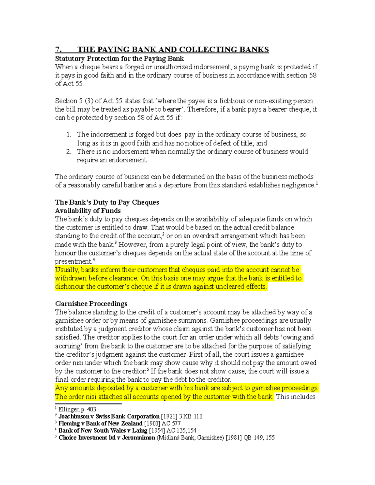 Paying Bank,collectingbank - 7. THE PAYING BANK AND COLLECTING BANKS ...