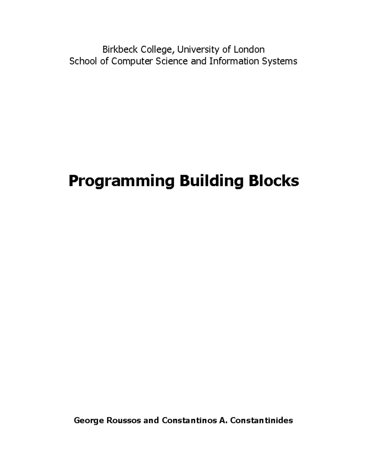 Introduction to problem solving - Birkbeck College, University of ...