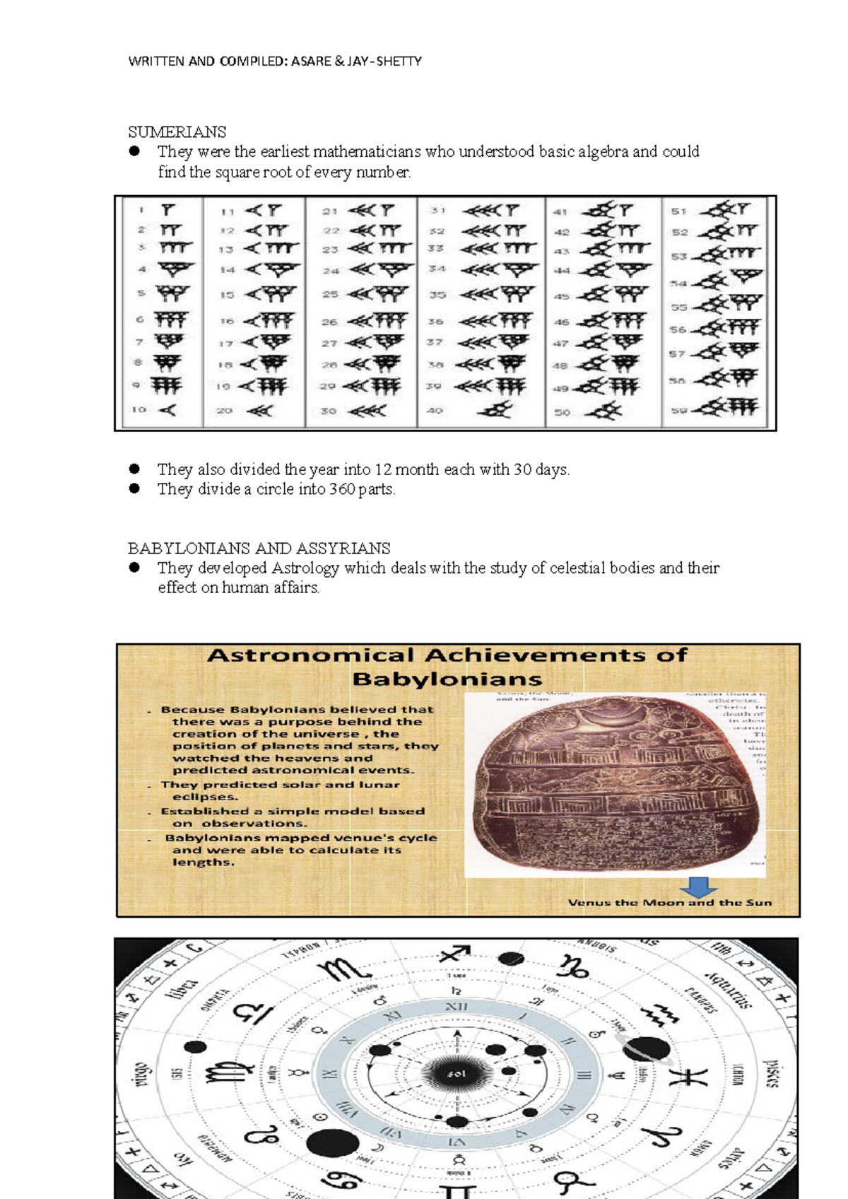 Combined Summary(GEOG 211) - SUMERIANS They were the earliest ...
