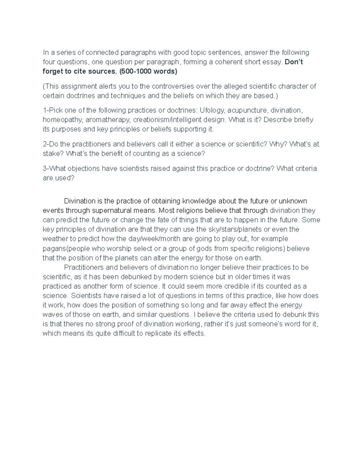 Assignment fifth - In a series of connected paragraphs with good topic ...