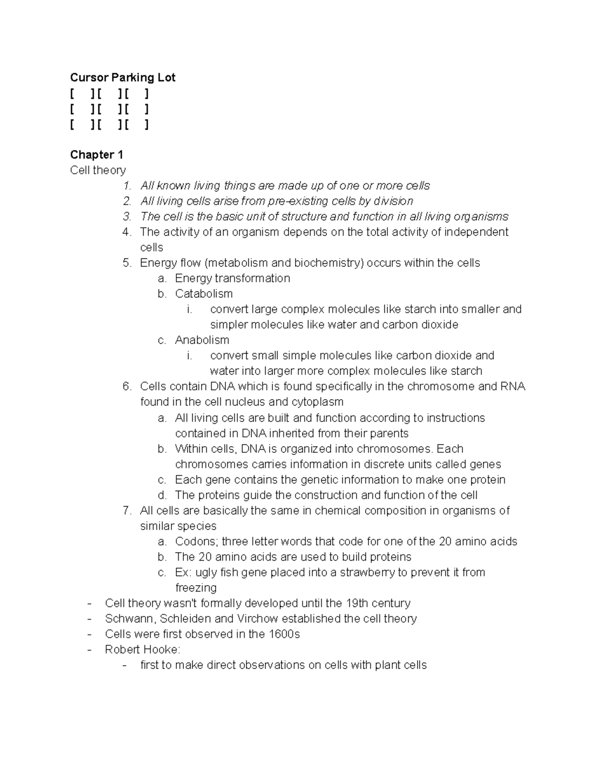 Bio 2 Midterm - Cursor Parking Lot ...