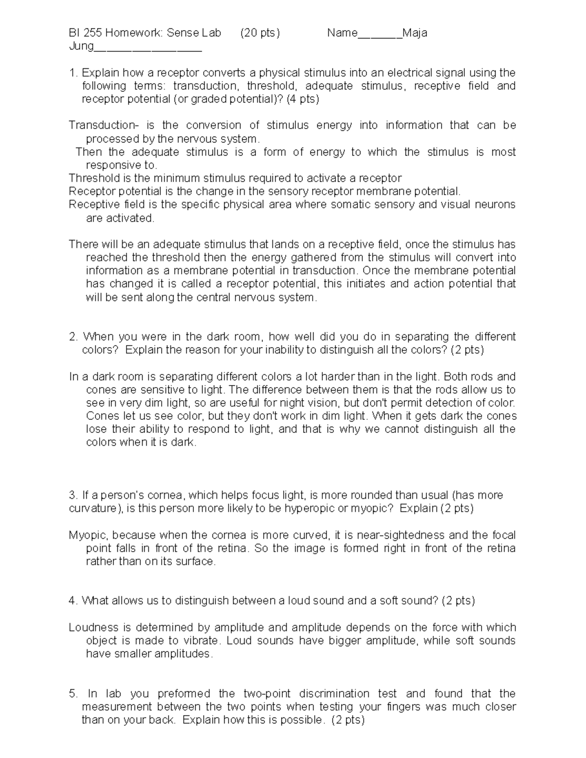 Lab 4 Homework Fall 2022 - BI 255 Homework: Sense Lab (20 pts) Name ...