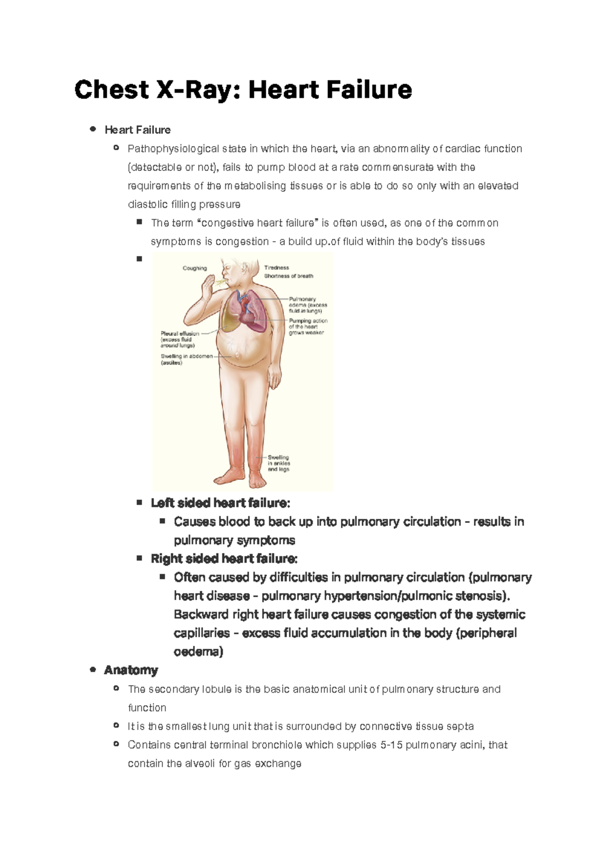 Chest X-Ray Heart Failure - C h e s t X- R ay : H e a r t Fa i l u re ...