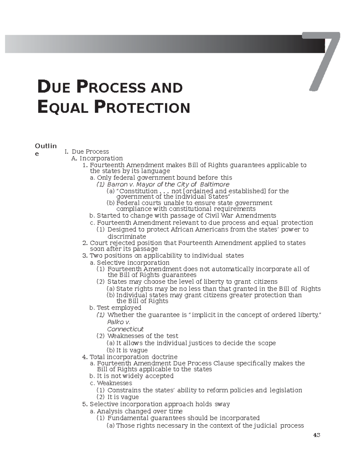 Ch07 Due Process and Equal Protection - DUE PROCESS AND EQUAL ...