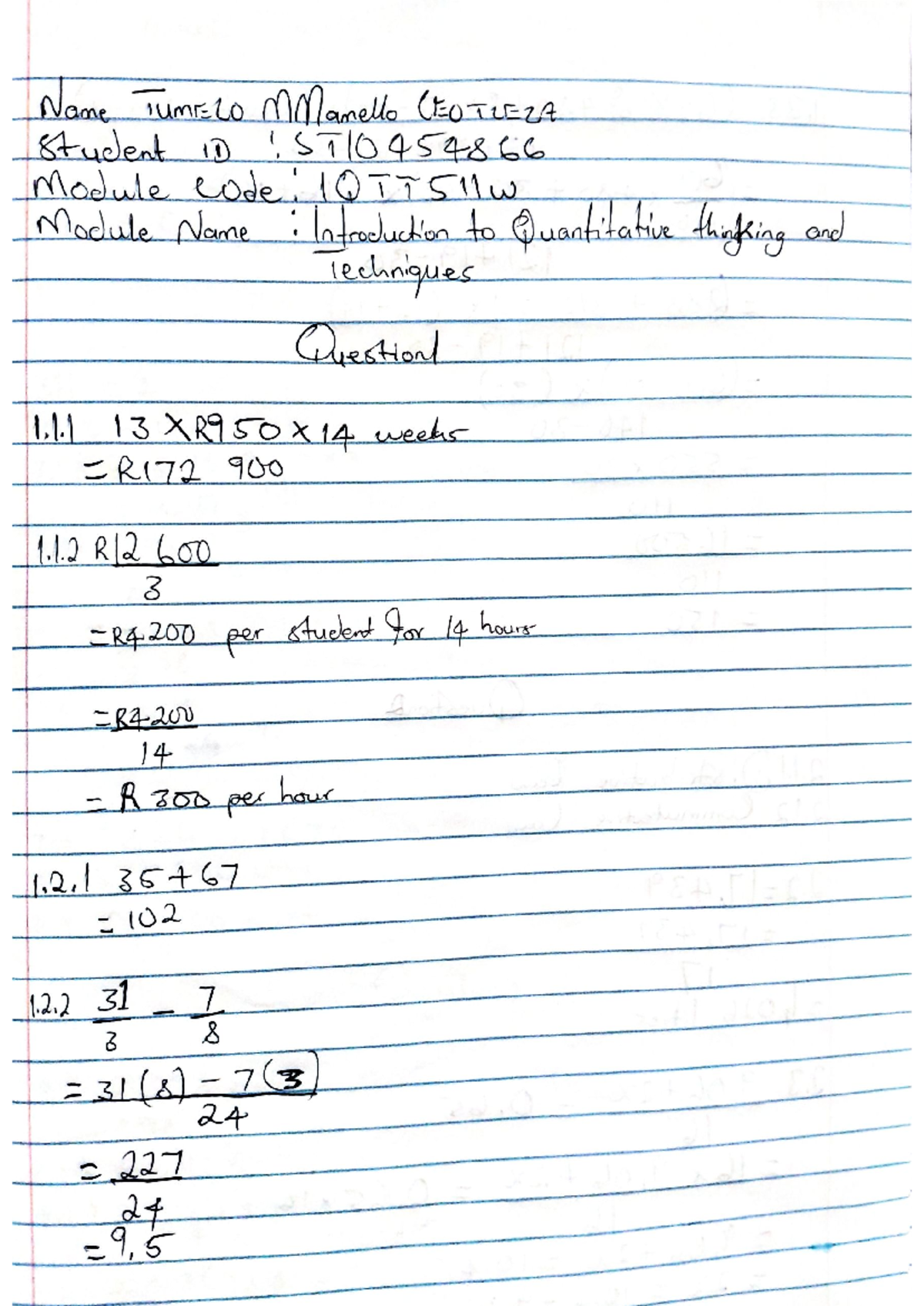 Assignment 1 IQTT511W Tumelo Leotlela - Name TUMELO MManello (EOTLEZA ...
