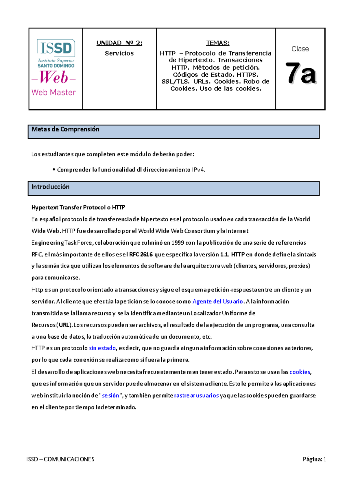 Clase 7a - HTTP Protocolo de Transferencia de Hipertexto - Servicios ...