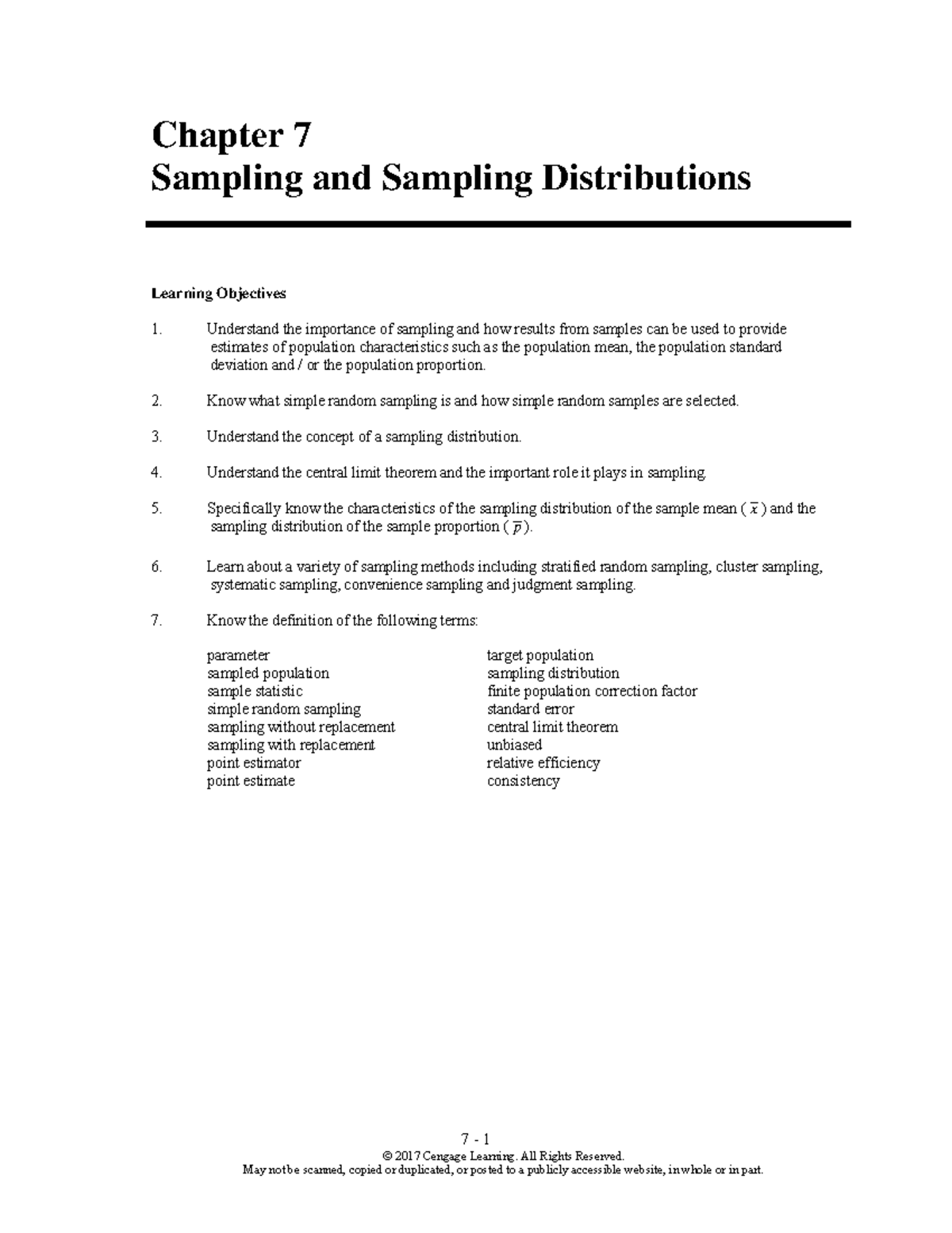SM SBE13E Chapter 07 - Key to solutions - 7 - 1 © 2017 Cengage Learning ...