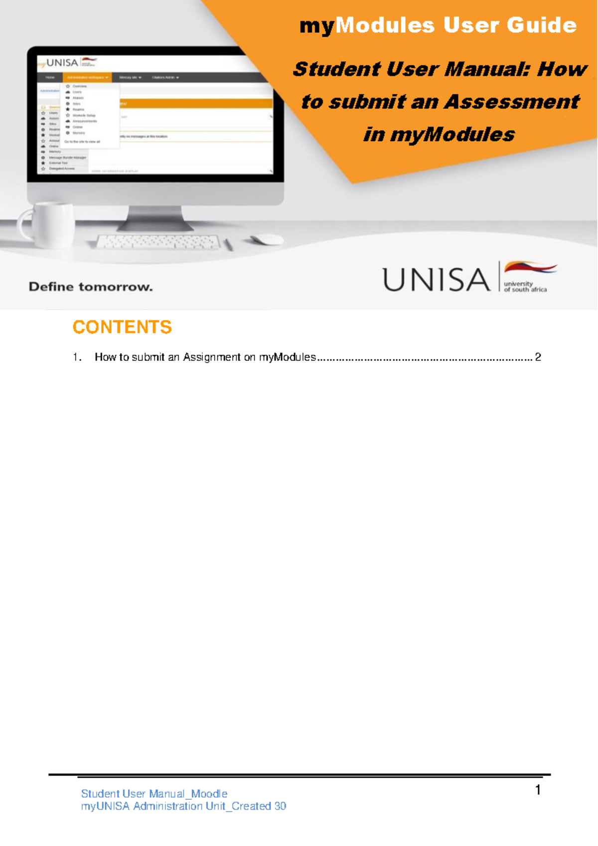 How to submit an Assessment in my Modules - Student User Manual_Moodle ...