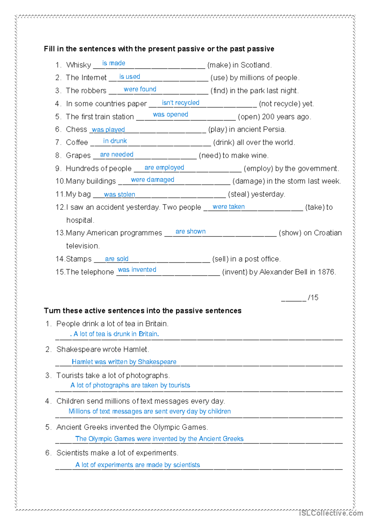 Homework Carolina Ulate - Fill in the sentences with the present ...