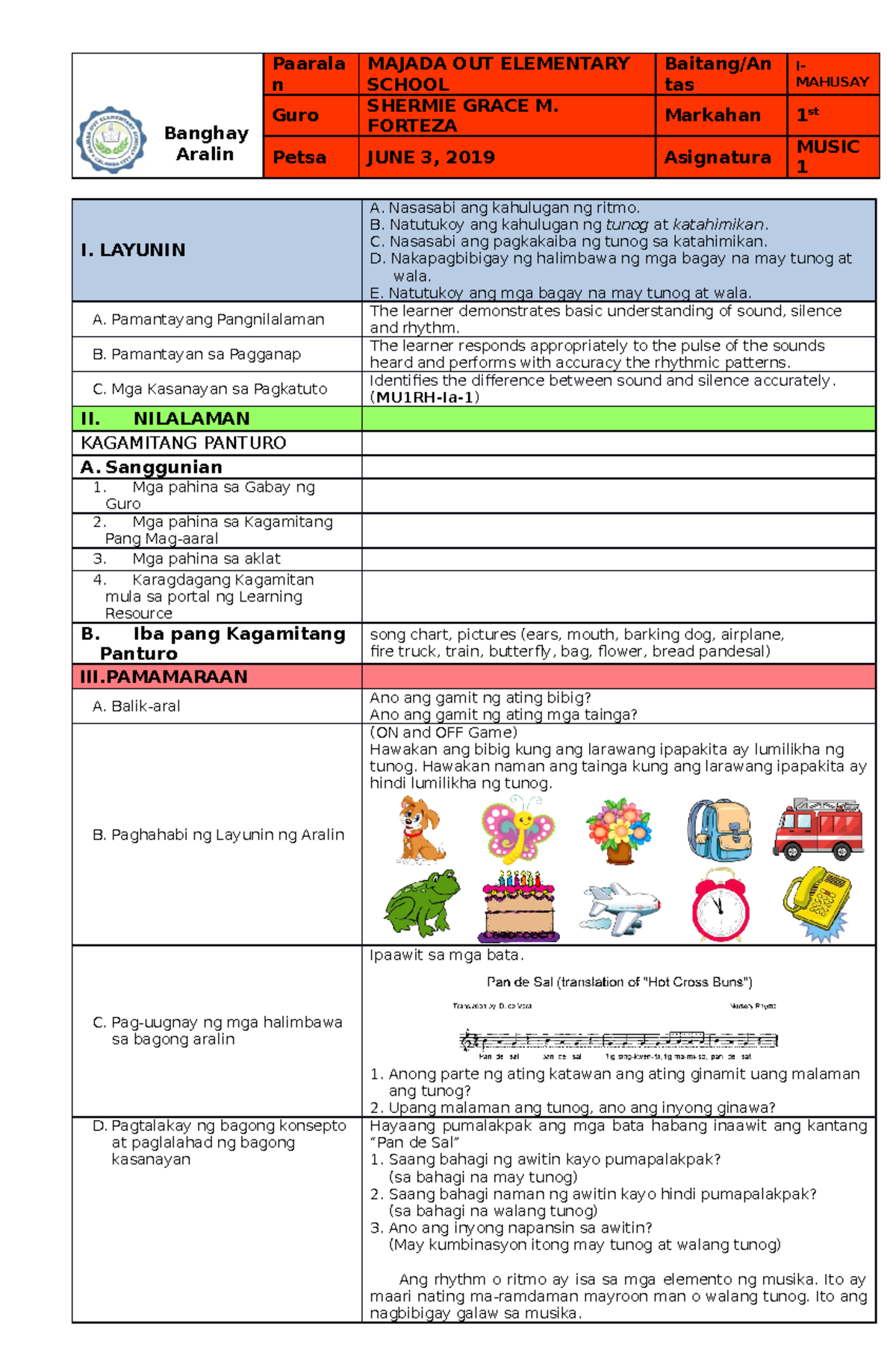 Sound and silence - activity - Paarala n MAJADA OUT ELEMENTARY SCHOOL ...
