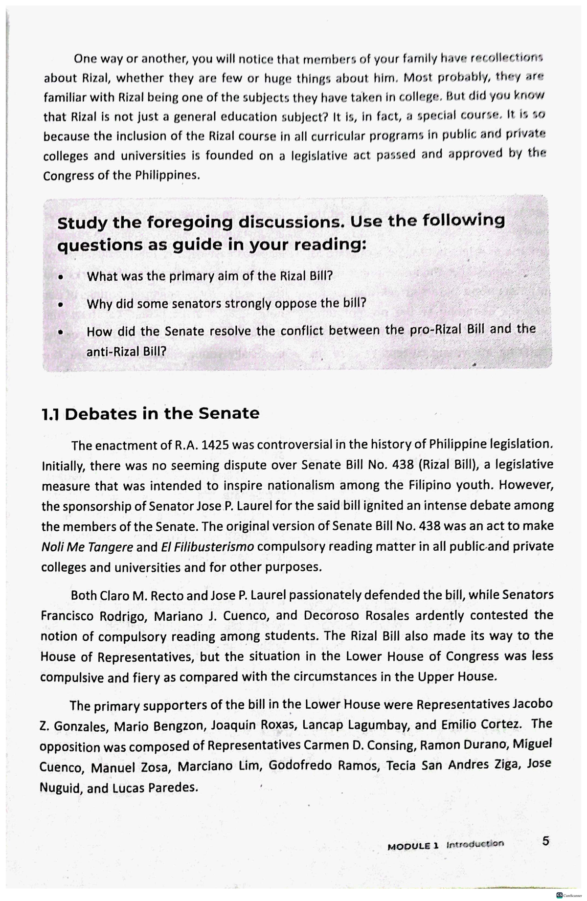 Lesson 1 Rizal LAW - N/A - BSBA Major in Financial Management - Studocu
