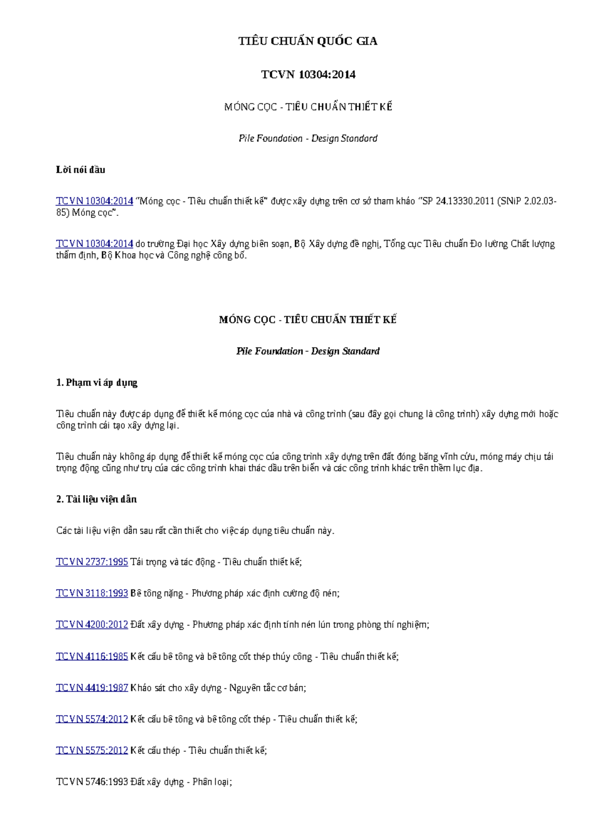 TCVN QCVN so TCVN 10304 2014 ngay 30-11-0001 (Con hieu luc) - TIÊU CHUẨN QUỐC GIA TCVN 10304 ...