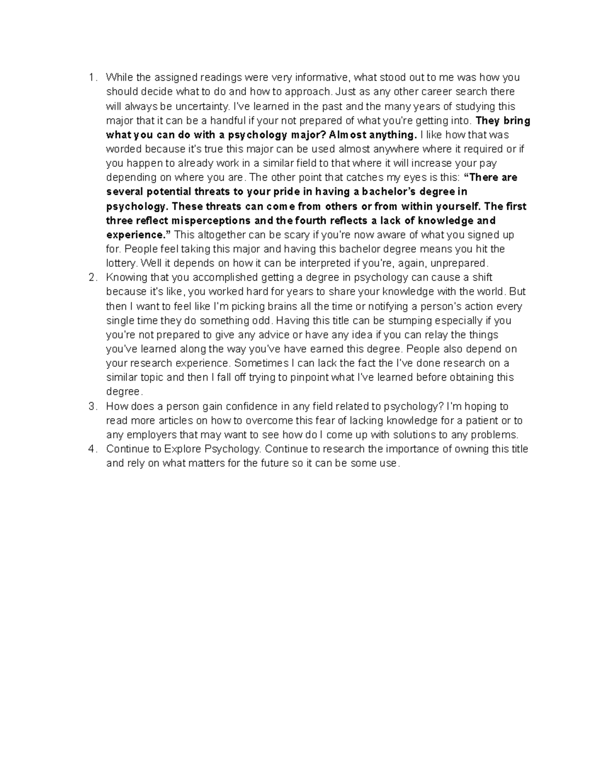 Reading Reflection 1 - Notes - While the assigned readings were very ...