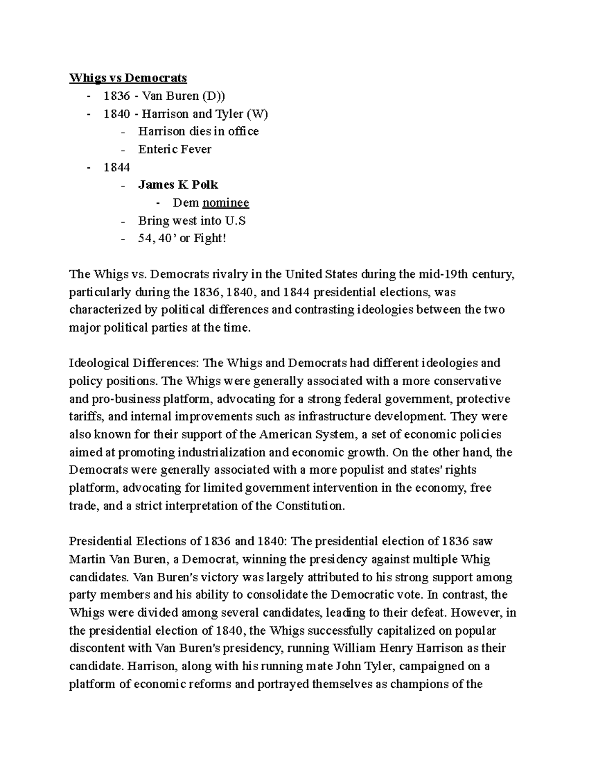 1111Whigs vs Democrats impact in the US - Whigs vs Democrats - 1836 ...