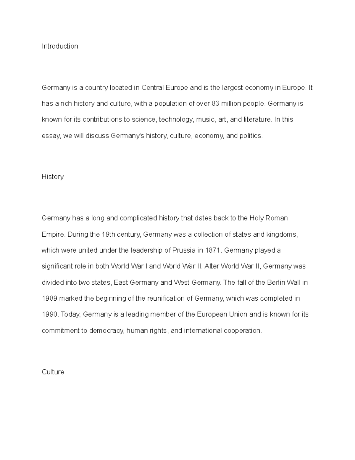 Introductio 2 - Germany - Introduction Germany is a country located in ...