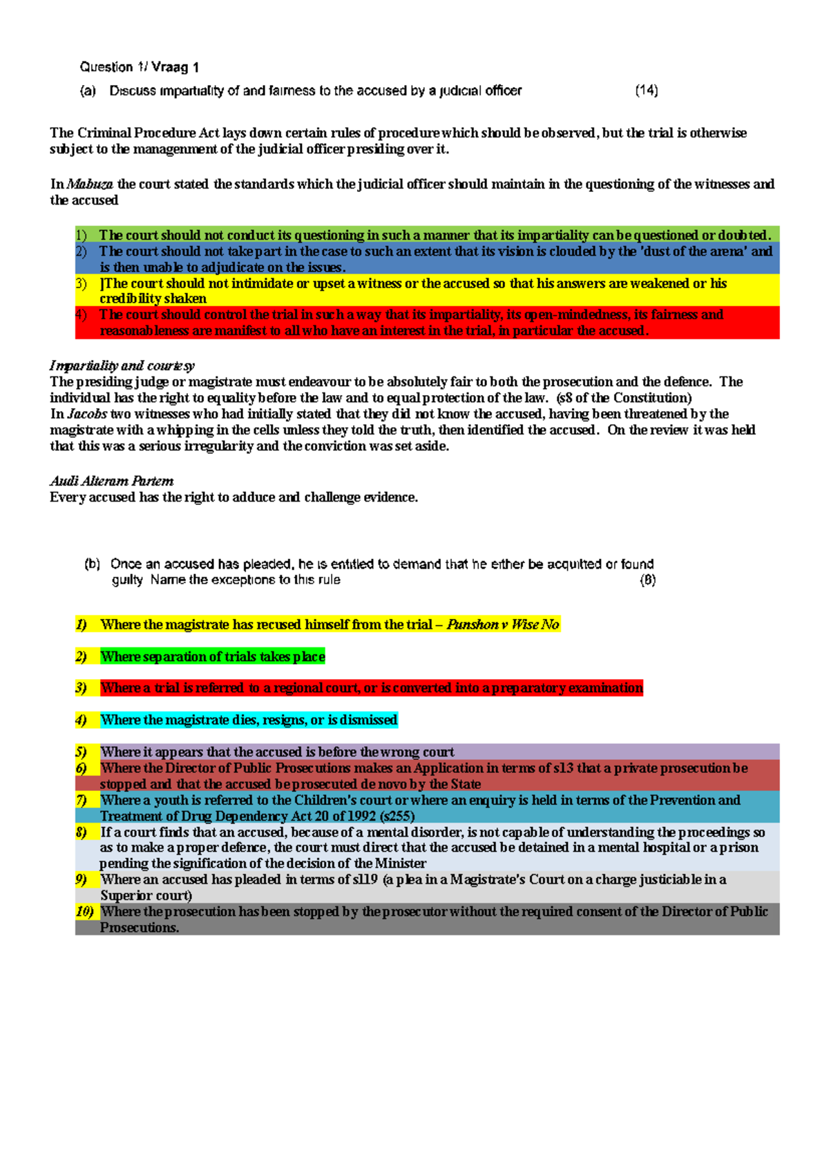 Criminal procedure 2011 - summary typical questions - The Criminal ...