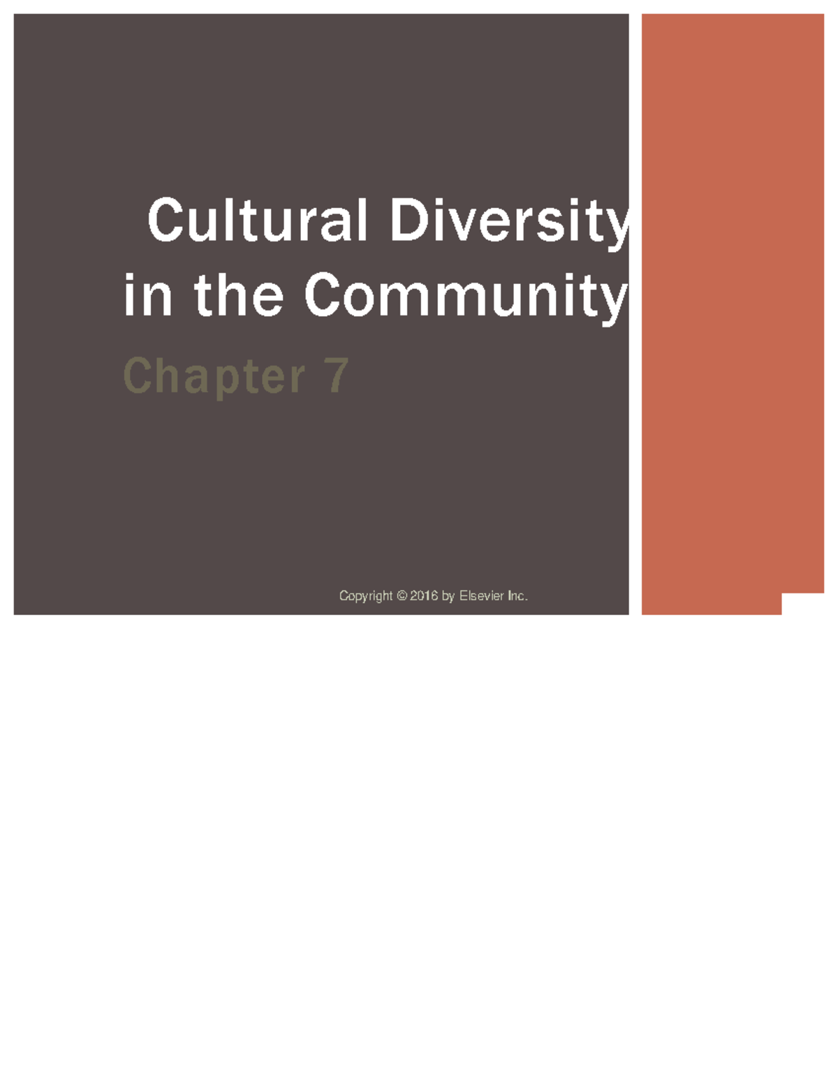 Chapter 7, Culture, Summer 23 - Cultural Diversity in the Community ...