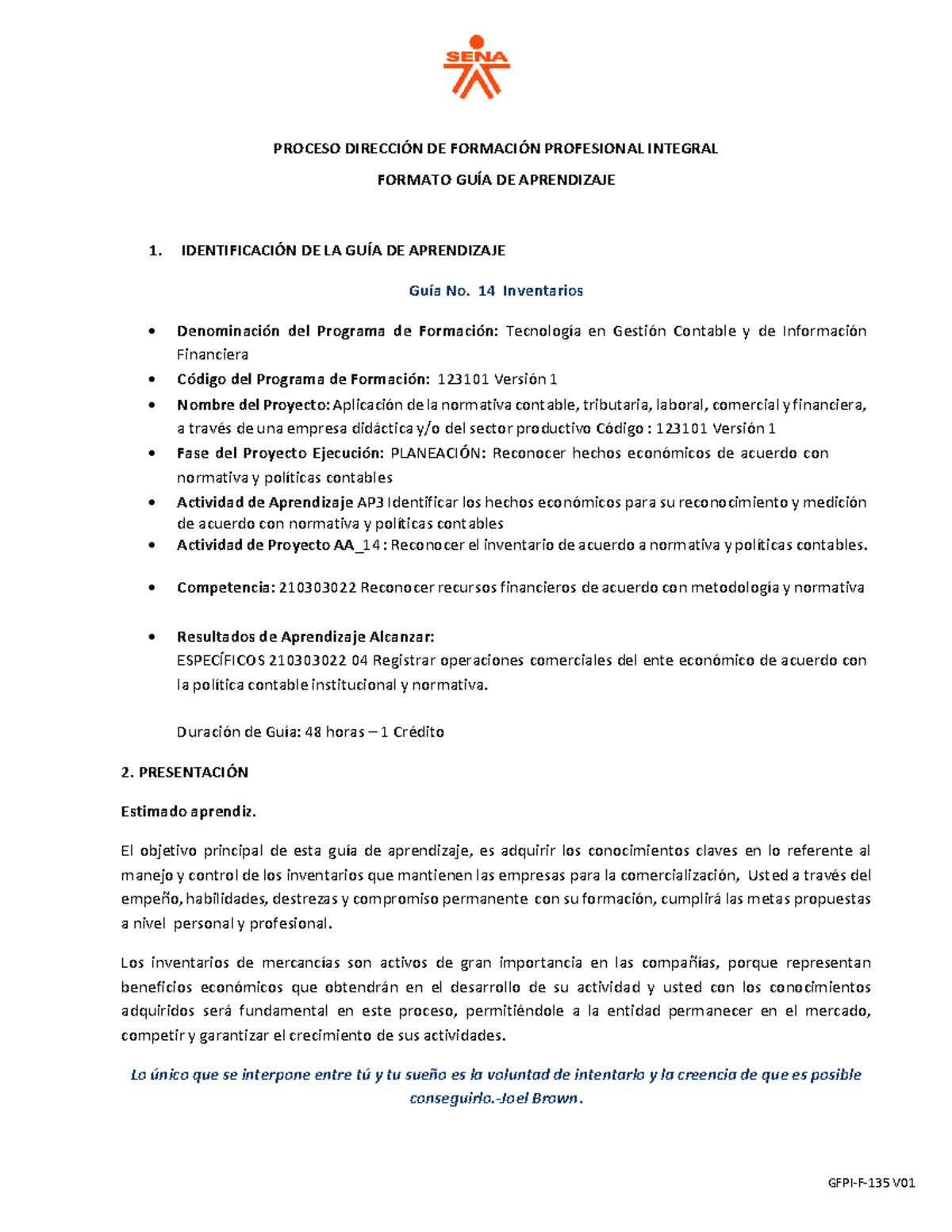Guía 14 Inventarios - PROCESO DIRECCI”N DE FORMACI”N PROFESIONAL INTEGRAL FORMATO GUÕA DE - Studocu