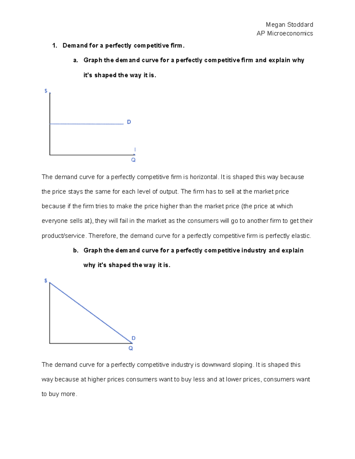 5.1.5 Practice - unit 5 - Megan Stoddard AP Microeconomics Demand for a ...