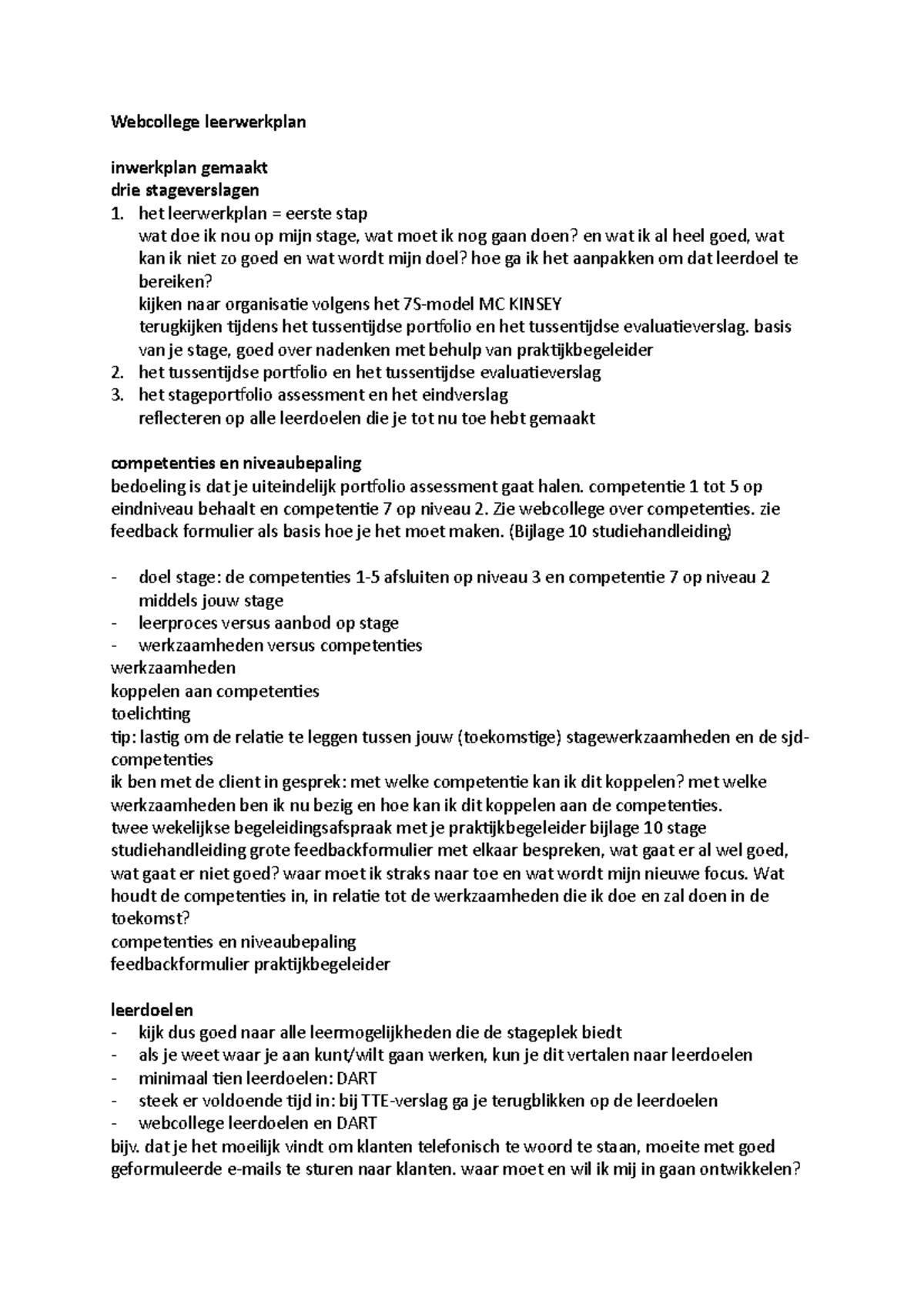 Webcollege leerwerkplan - Webcollege leerwerkplan inwerkplan gemaakt ...
