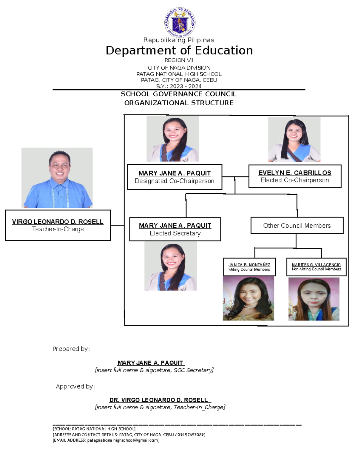 [SGC] Organizational Chart - Republika ng Pilipinas Department of ...