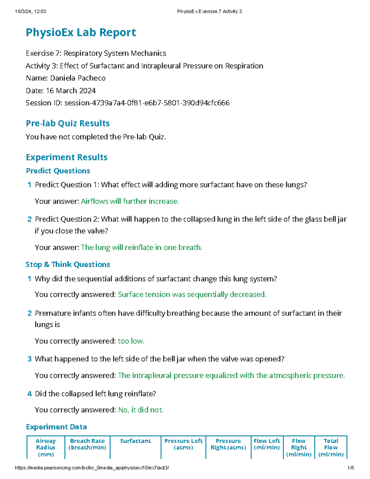 Physio Ex Exercise 7 Activity 3 - PhysioEx Lab Report Exercise 7 ...