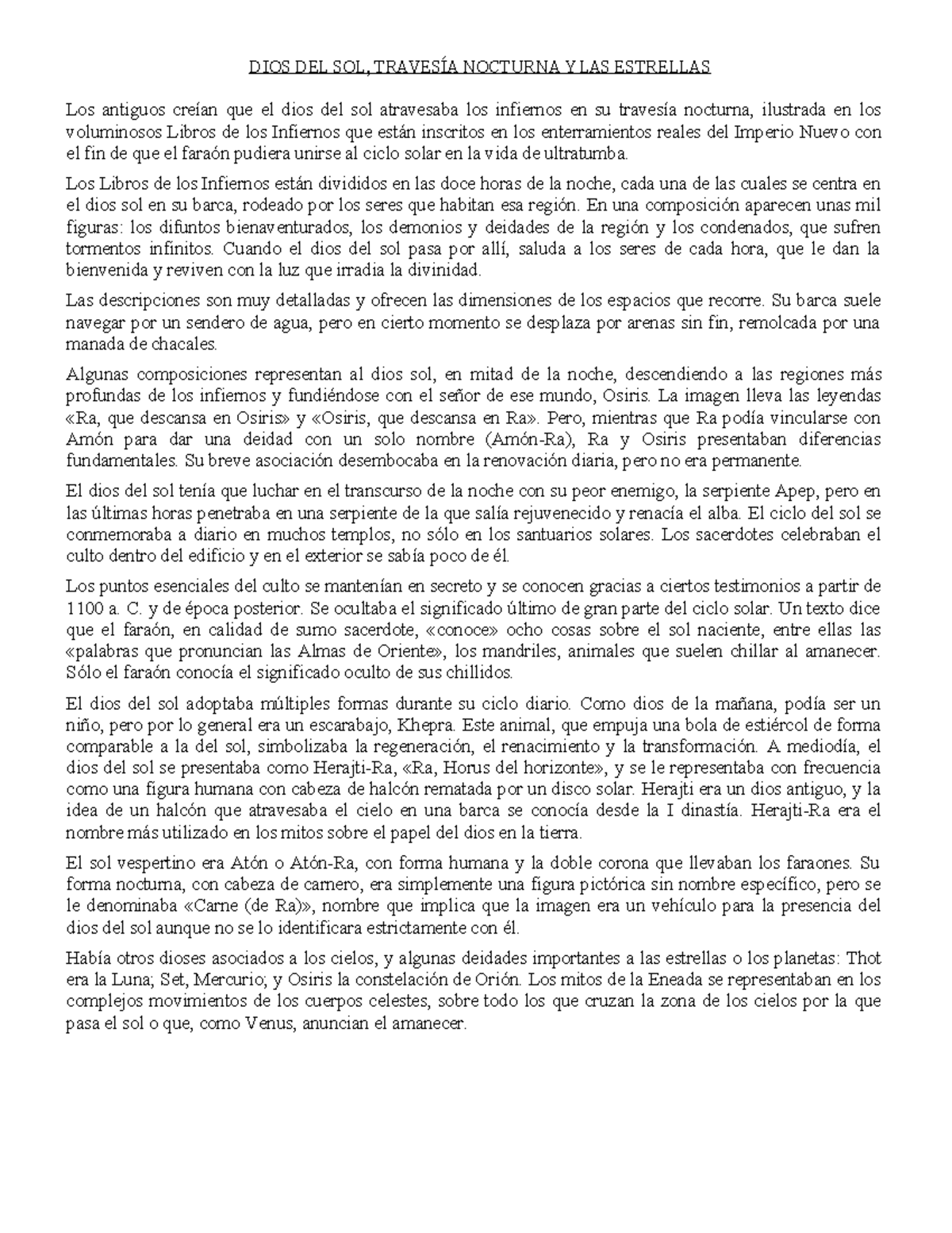 DIOS DEL SOL - Mito del dios del sol - DIOS DEL SOL, TRAVESÍA NOCTURNA ...