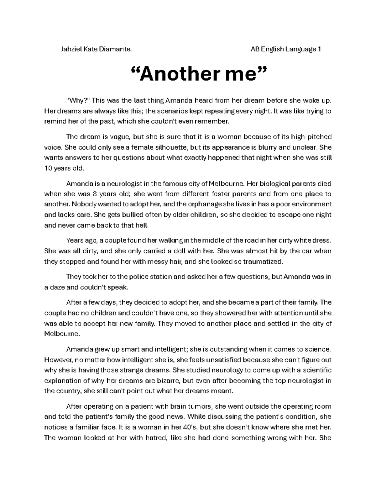 Novels (3) - Psychological Thriller Short story - Jahziel Kate Diamante ...