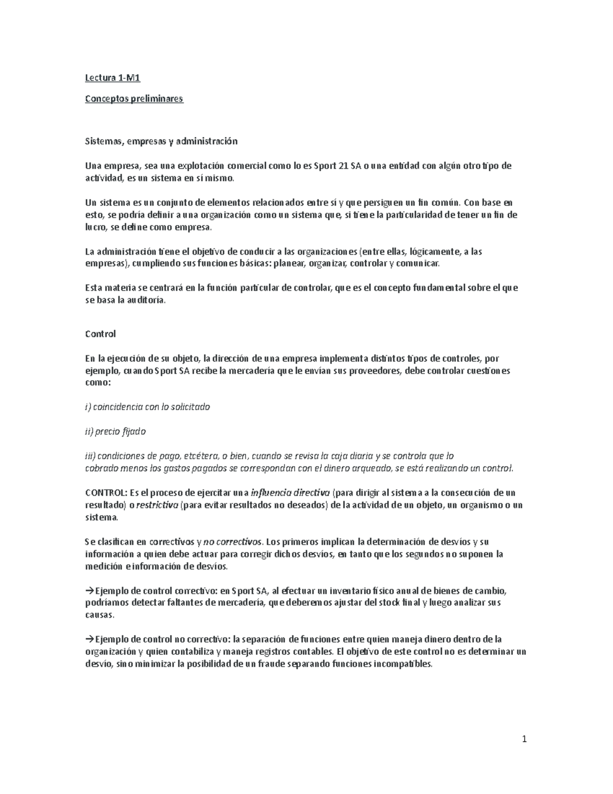 Resumen M1 Y M2 GESTION AMBIENTAL UES 21 - Lectura 1-M Conceptos preliminares Sistemas, empresas ...