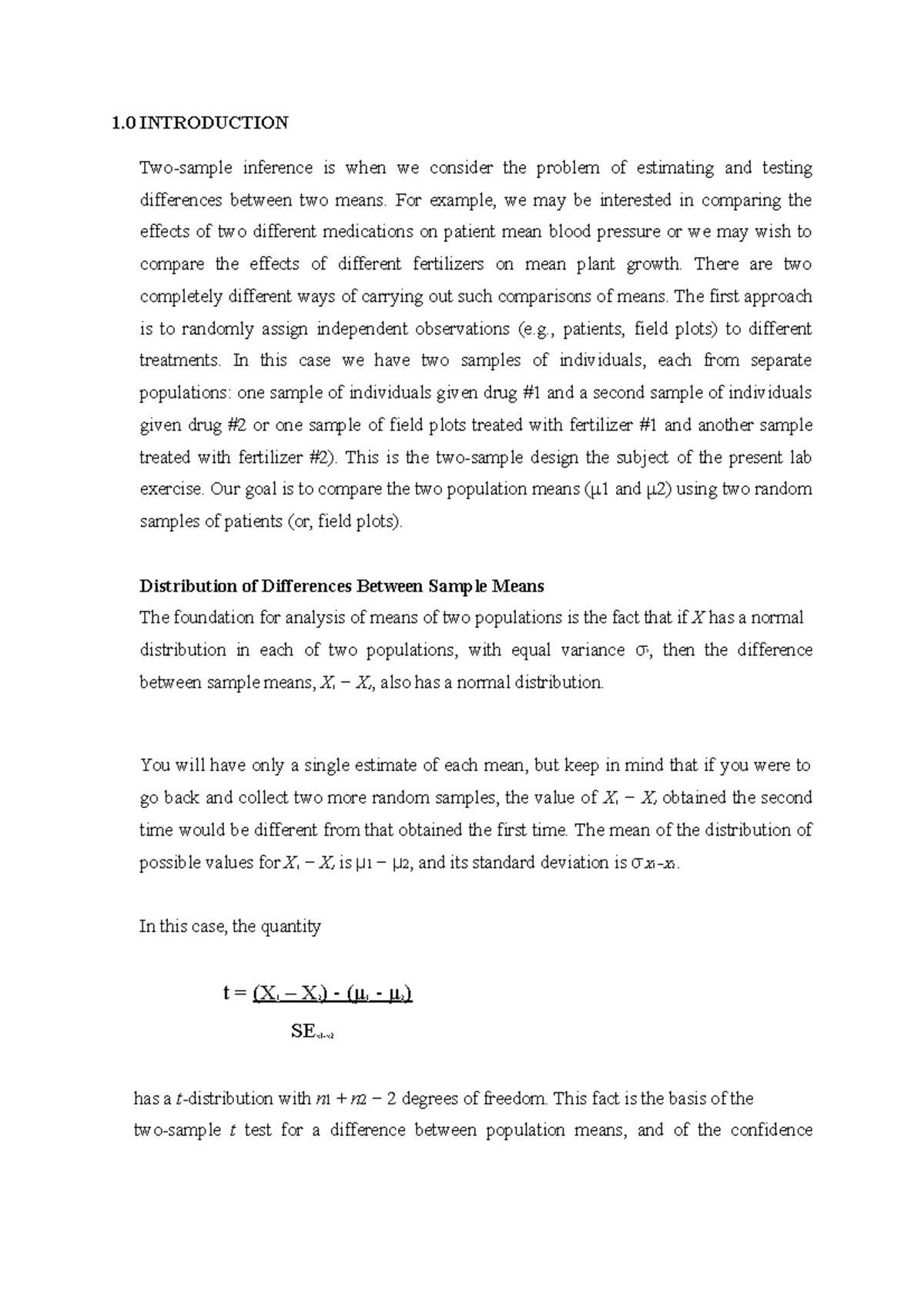 LAB 3 - Independent Samples AND Their Differences - Copy - 1 ...
