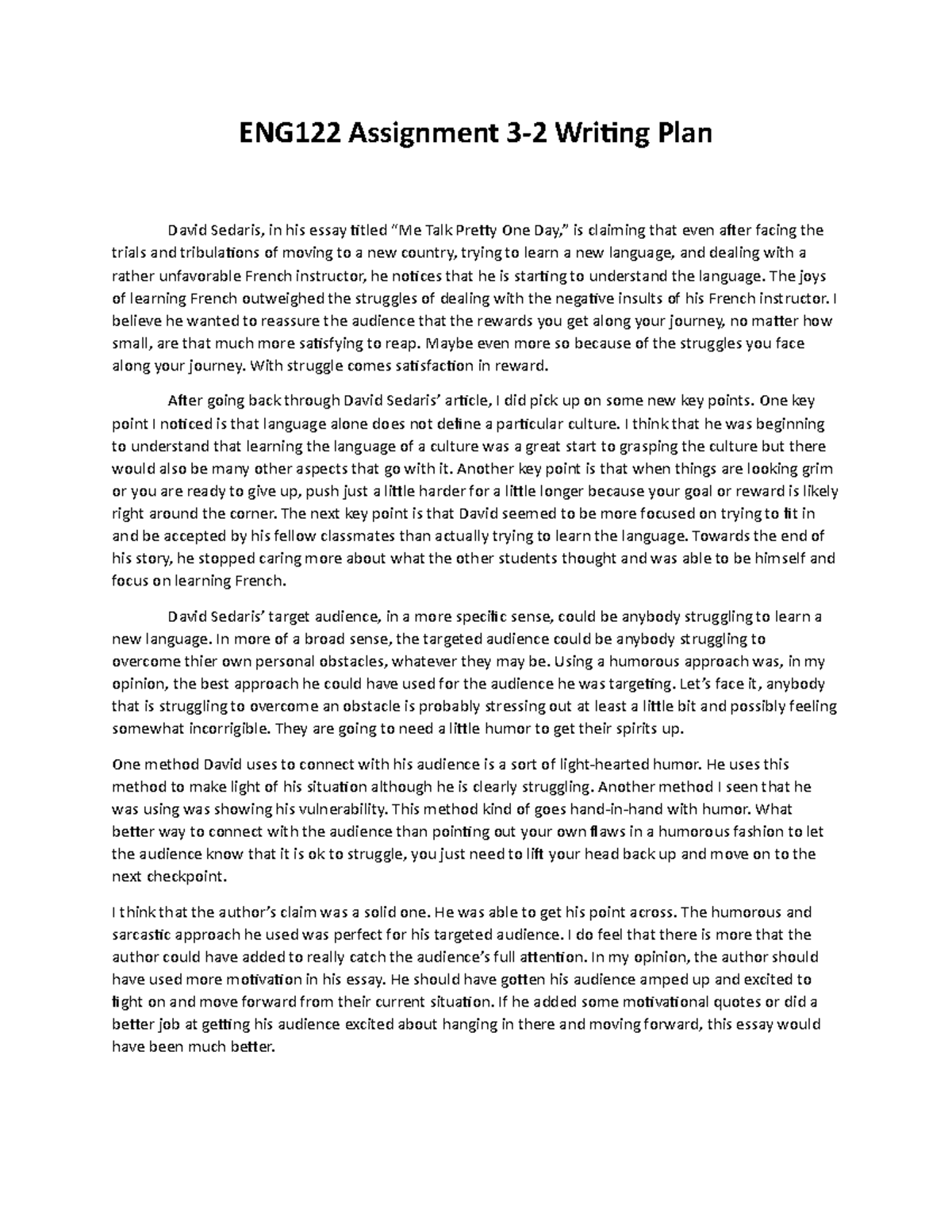 Eng122 assignment 3-2writing Plan - ENG122 Assignment 3-2 Wriing Plan ...