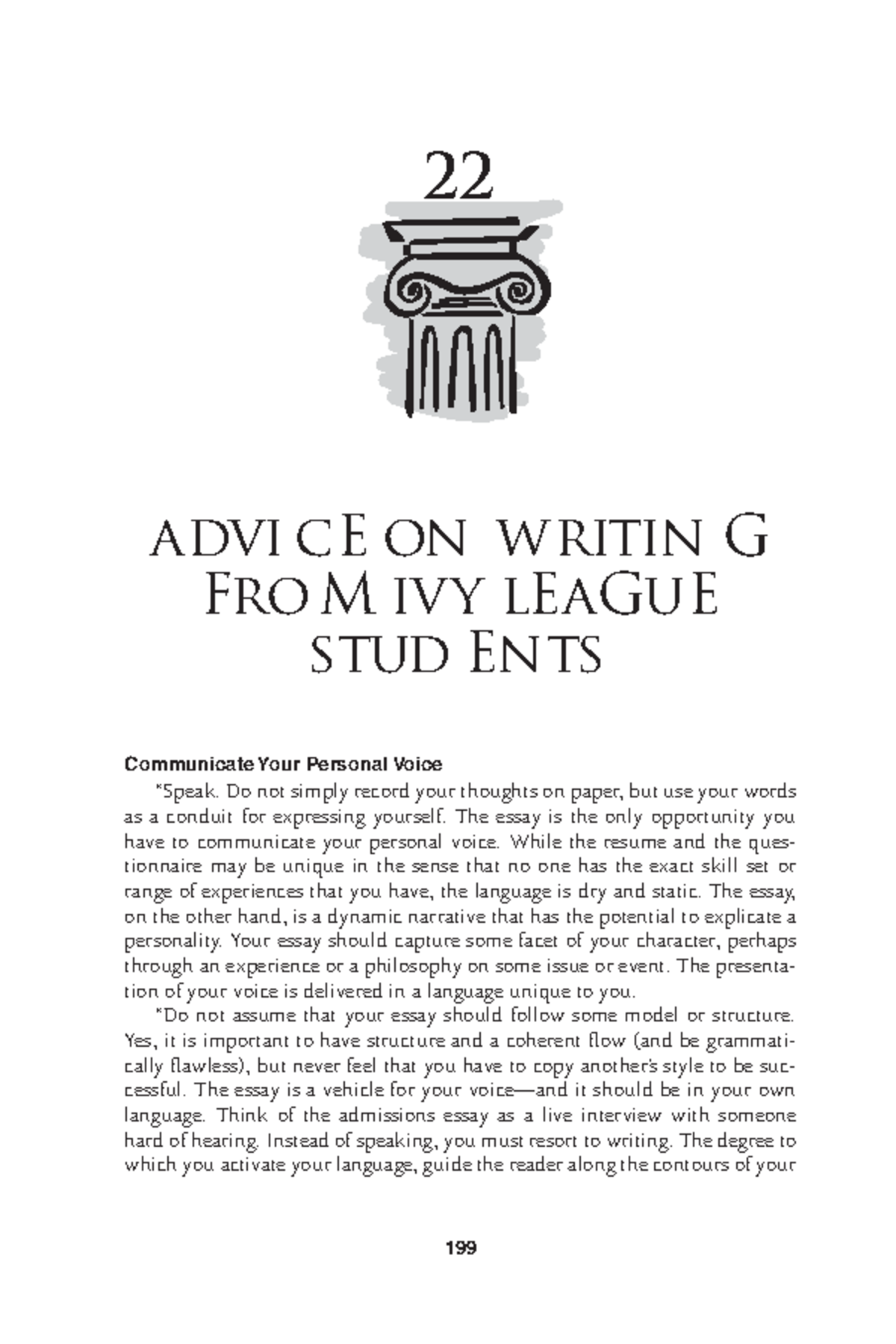 Essay Advices - Advice on writing from Ivy League Students - 199 22 ...