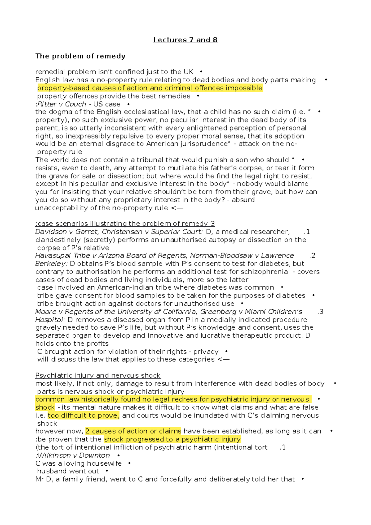 Lectures 7 and 8 - The problem of remedy - Lectures 7 and 8 The problem ...