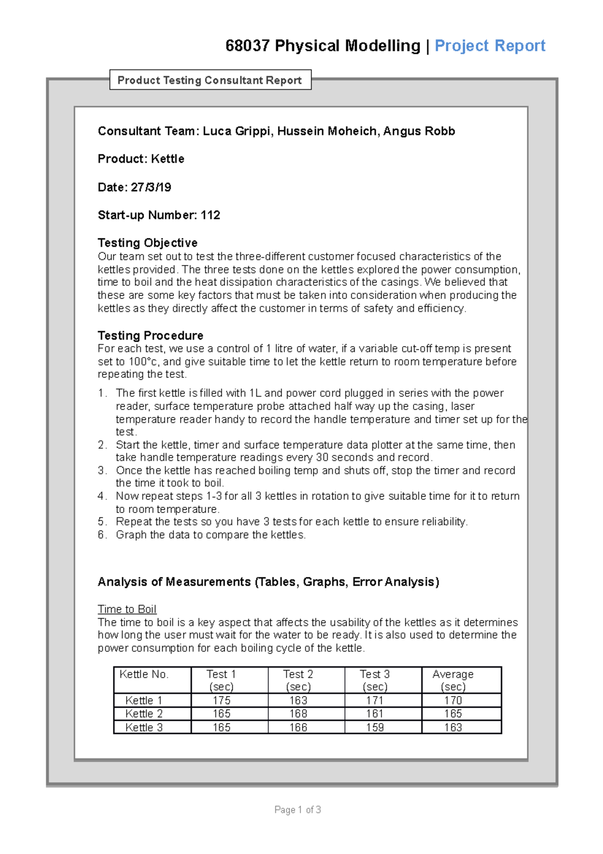 Physical Modelling Report 1 - 68037 Physical Modelling | Project Report ...