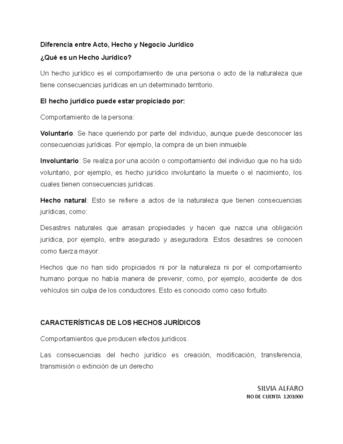 Acto Hecho y Negocio Juridico - Diferencia entre Acto, Hecho y Negocio ...
