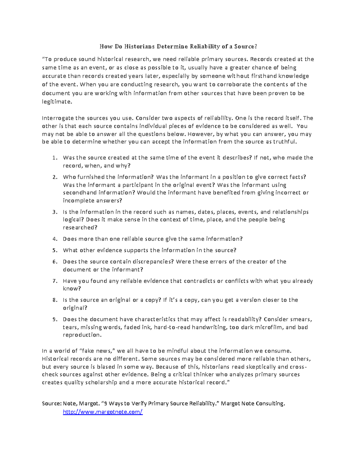 3111962 - www - How Do Historians Determine Reliability of a Source ...