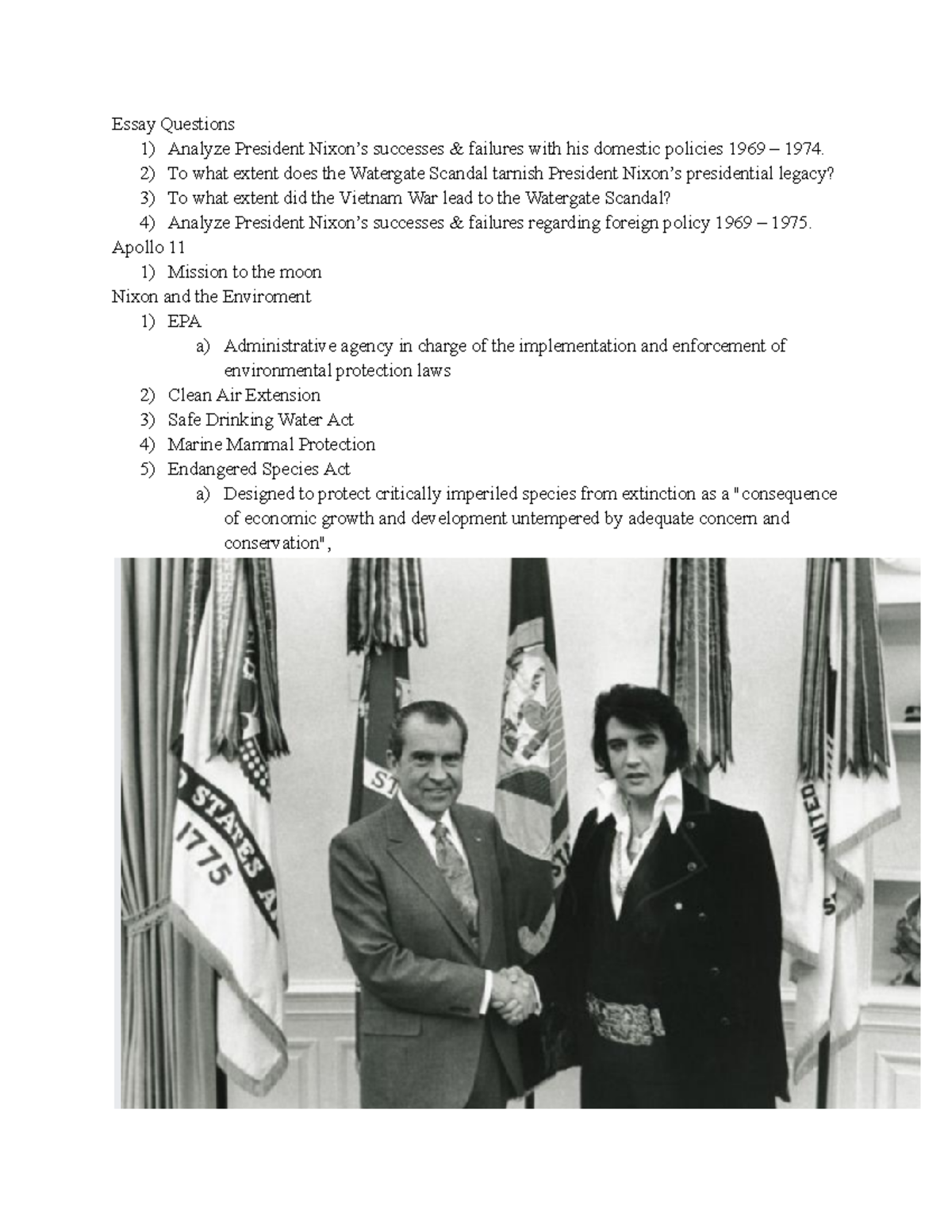 Richard M. Nixon - Essay Questions 1) Analyze President Nixon’s ...