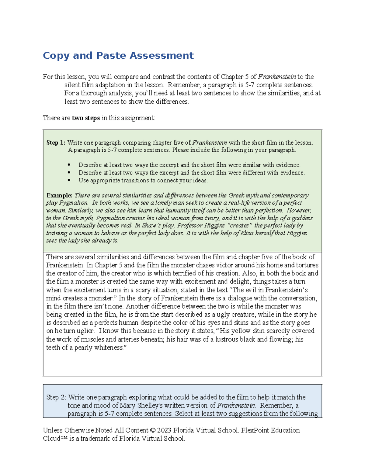 Jamaria copy and paste assessment - Copy and Paste Assessment For this lesson, you will compare ...