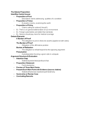 Debate Notes - Evidence and Proof - Evidence Evidence: the raw material ...