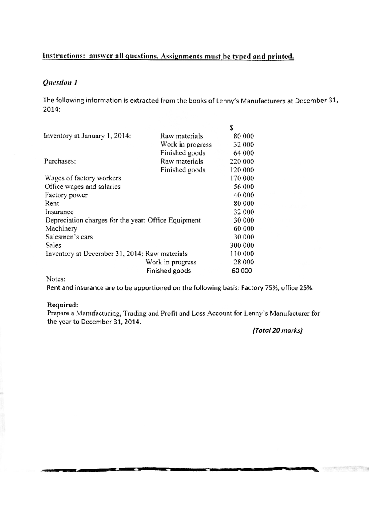 Fac2-pdf - Question on Manufacturing, Trading and Profit and Loss ...