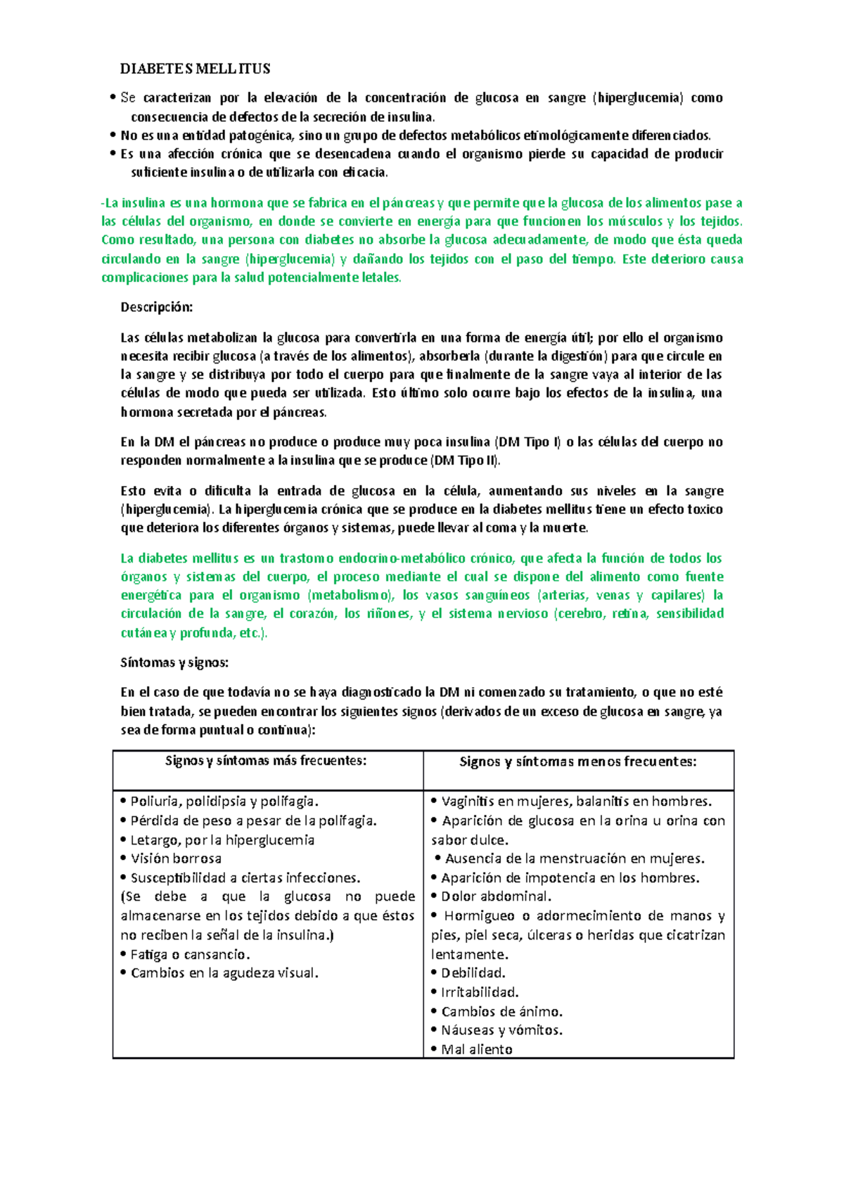 Diabetes Mellitus, Es una enfermedad prolongada (crónica) en la cual el ...