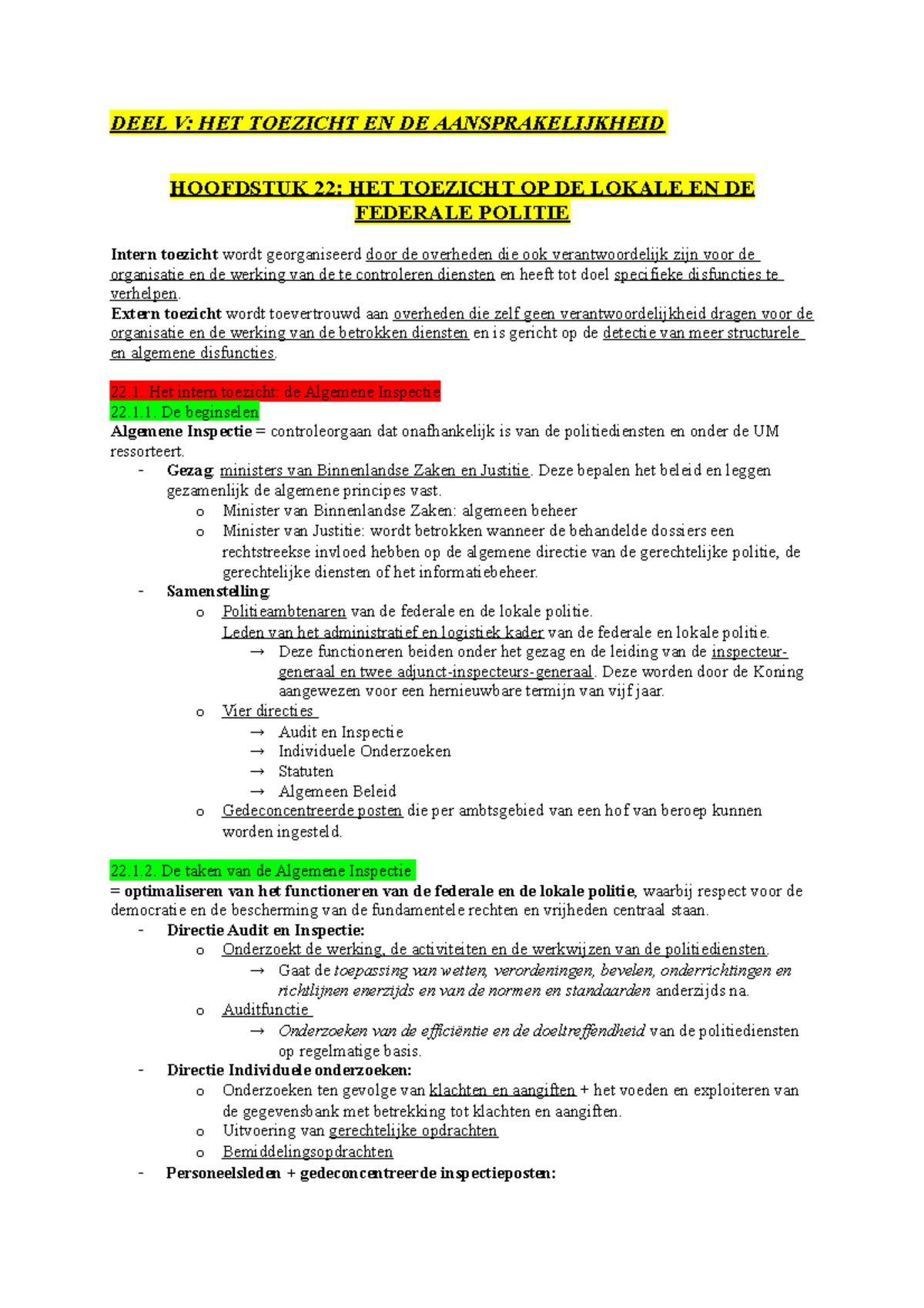 DEEL V. Het Toezicht En De Aansprakelijkheid - DEEL V: HET TOEZICHT EN ...