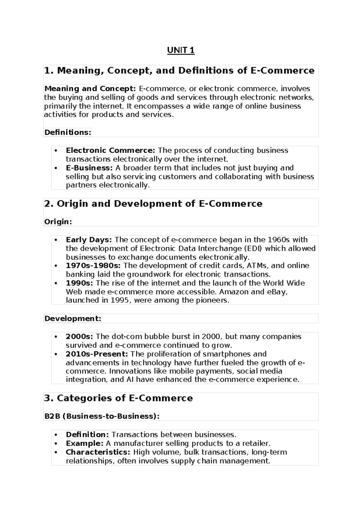Basics of e-comerce - UNIT 1 1. Meaning, Concept, and Definitions of E ...