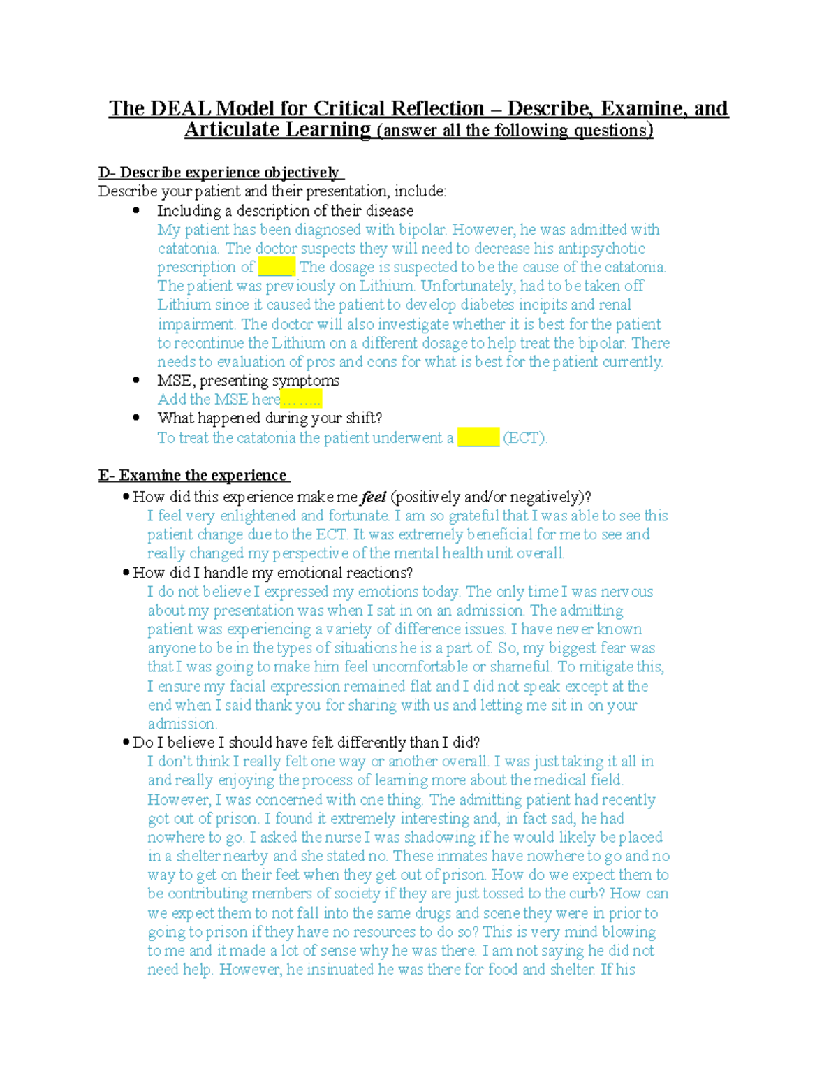 DEAL-reflection-journal assignment Modified (6) (1) - The DEAL Model ...