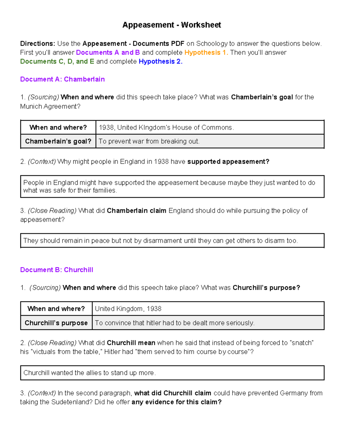 Aisha Baylon - Appeasement - Assignment - 5072978 - Appeasement ...