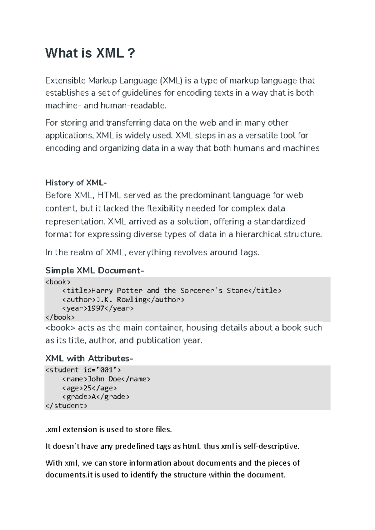 What is XML - What is XML? Extensible Markup Language (XML) is a type ...