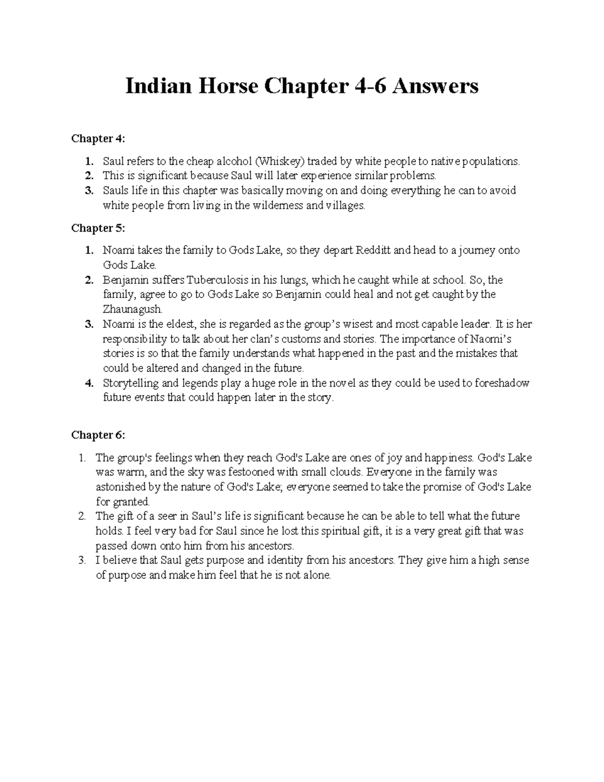 Indian Horse Chapter 4-6 answers - Indian Horse Chapter 4-6 Answers ...